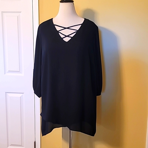 Worthington | Tops | Cross Neck Top | Poshmark